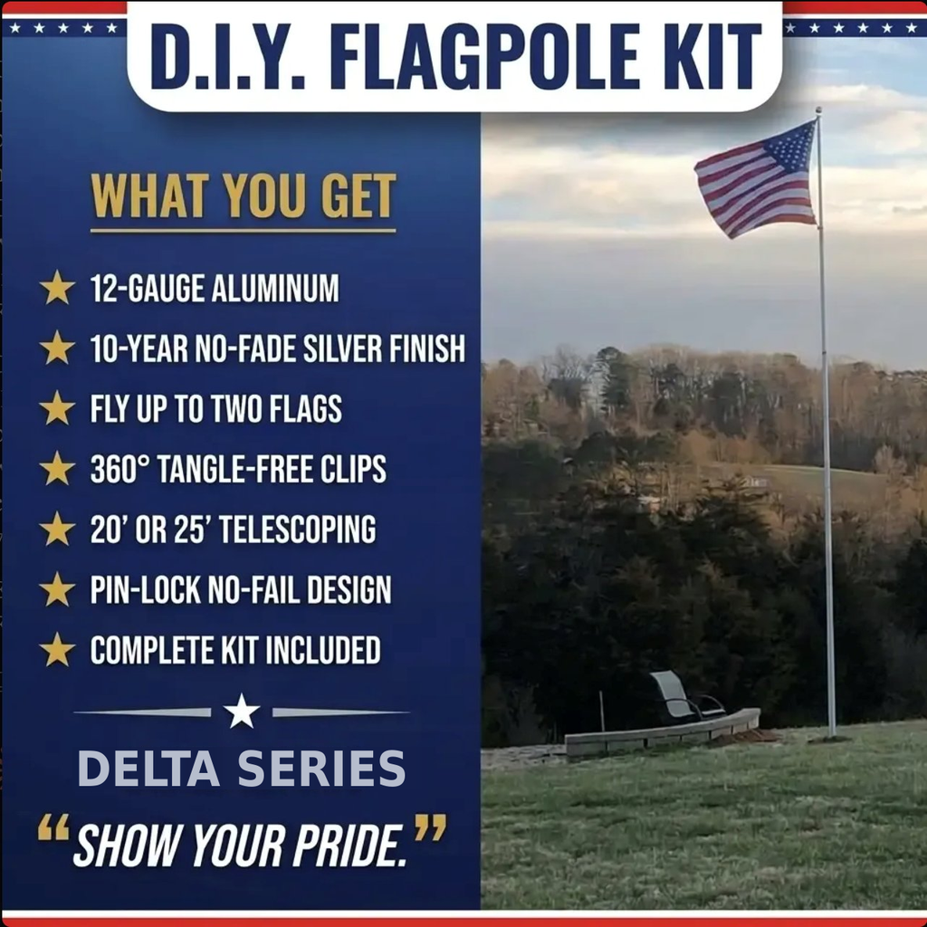 20' or 25' Delta TELESCOPING Flagpole (Silver) – Service First Products