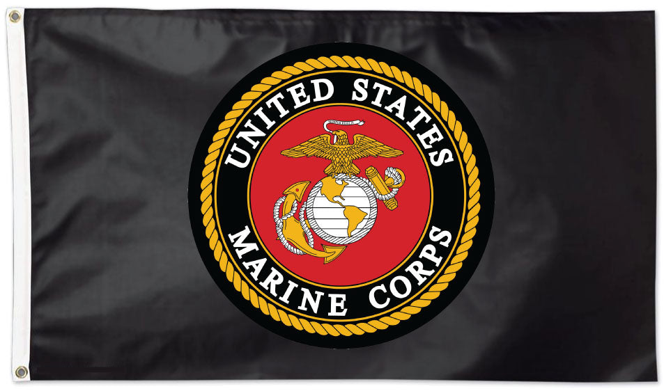 3x5 Black USMC Flag – Service First Products