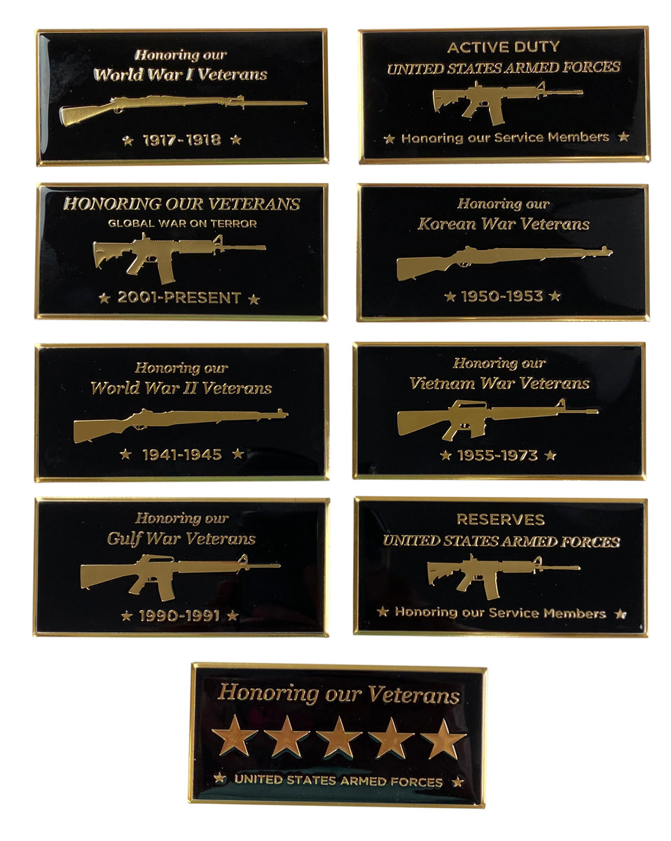 Memorial Flagpole Plaques Gold/Black – Service First Products