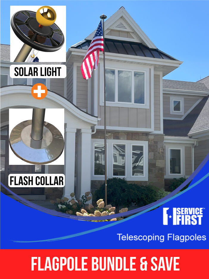 BUNDLE 20' & 25' Delta TELESCOPING "Independence" BRONZE (Pole, Light ...