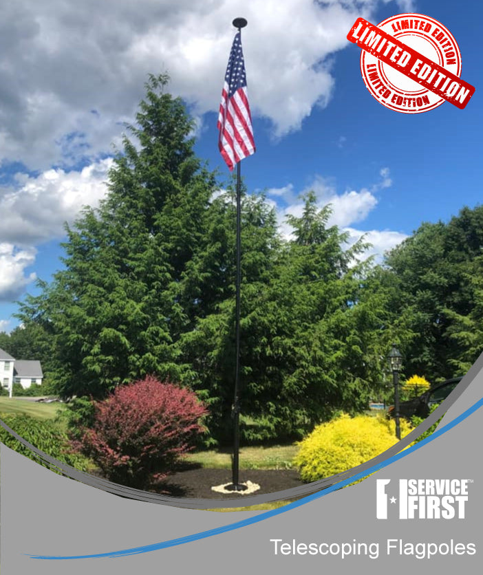 25' Delta TELESCOPING Flagpole "1776 Edition" (Black) – Service First ...
