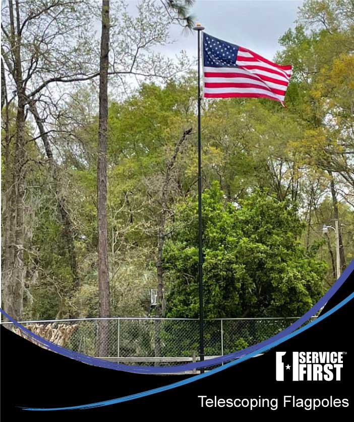 20' or 25' Delta TELESCOPING Flagpole "Freedom Edition" (Black ...